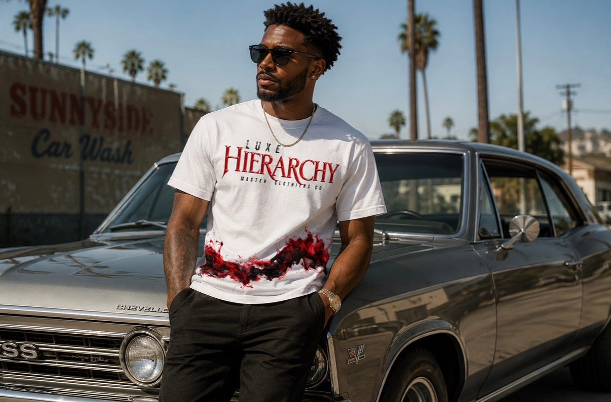 Crimson Smoke Premium Tee – Luxe Hierarchy Master Clothiers